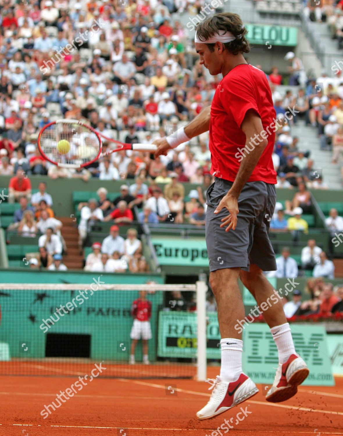 SWISS ROGER FEDERER HITS BACKHAND DURING Editorial Stock Photo - Stock Image | Shutterstock