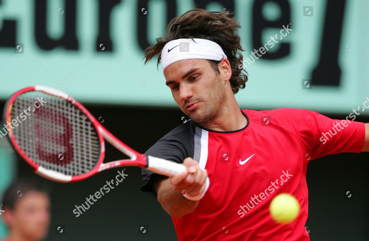 Swiss Roger Federer Hits Forehand During Editorial Stock Photo - Stock Image | Shutterstock