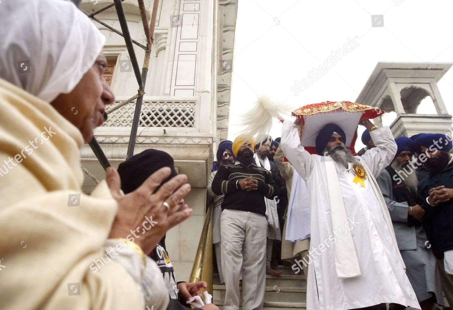 Sikh Devotees Stand Folded Hands Respect Editorial Stock Photo - Stock ...