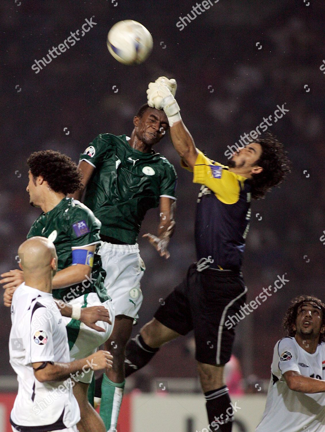 Saudi Arabian Osama Hawsawi Fights Ball Editorial Stock Photo - Stock ...