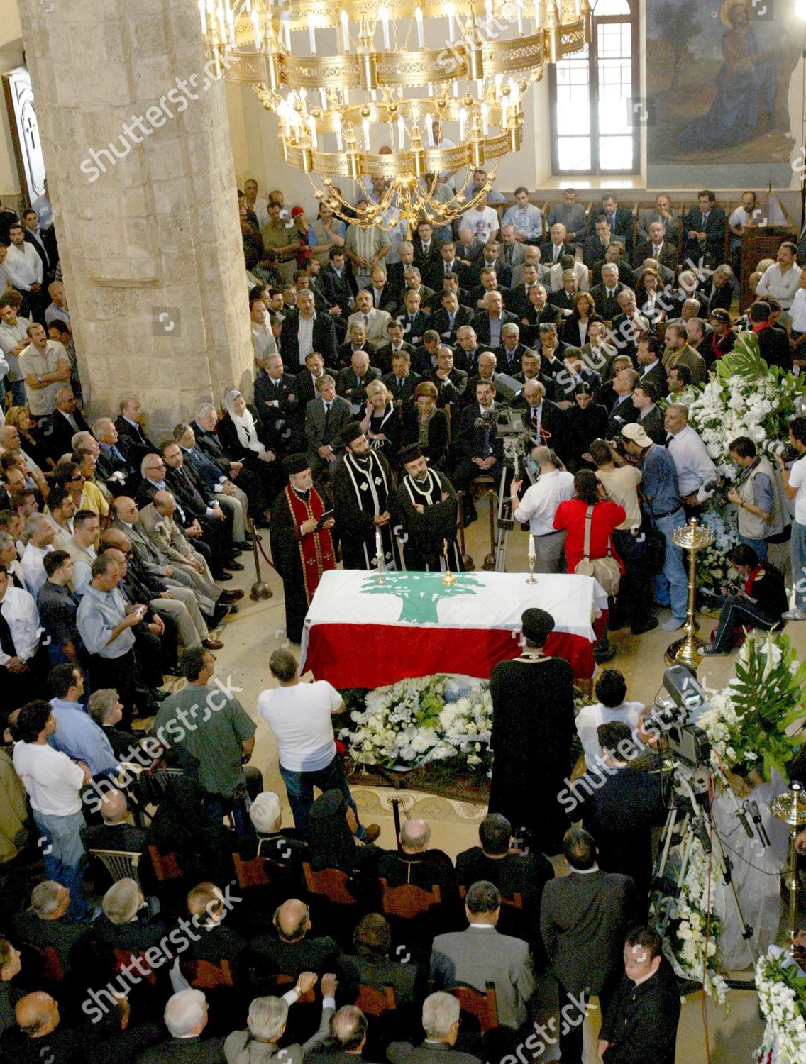 Mourners Funeral George Hawi Former Head Editorial Stock Photo - Stock ...