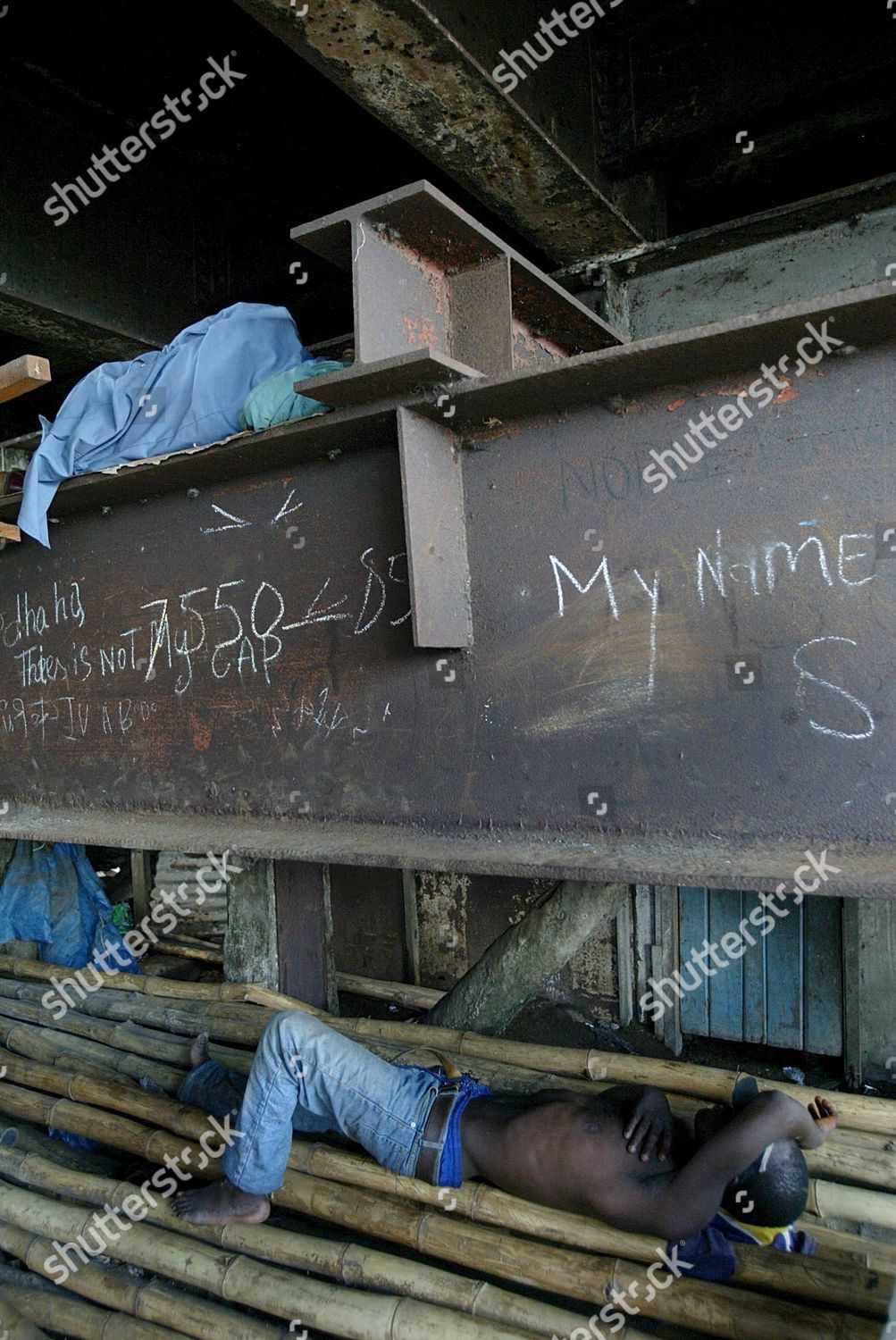 Liberian Men Sleep Under New Bridge Editorial Stock Photo - Stock Image ...