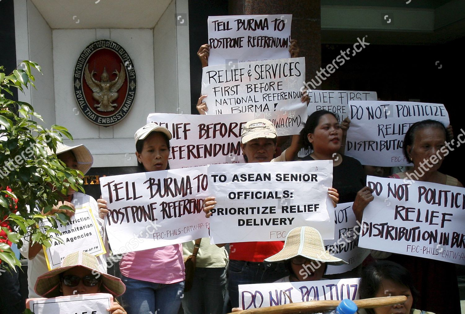 Filipino Protesters Display Their Placards During Editorial Stock Photo ...
