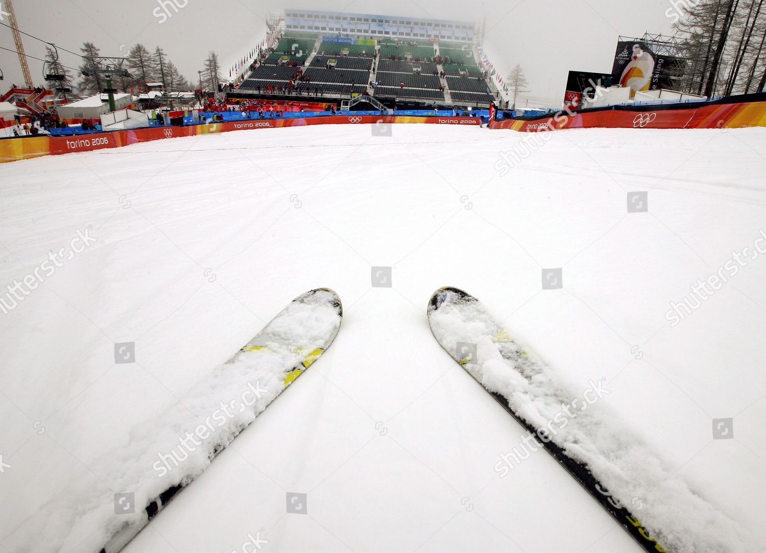 Skis Seen Finish Area Womens Super Editorial Stock Photo - Stock Image ...