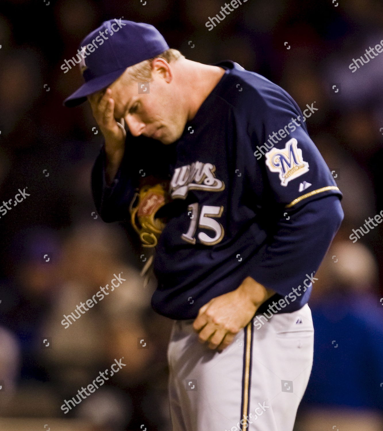 Milwaukee Brewers Pitcher Ben Sheets Wipes Editorial Stock Photo ...