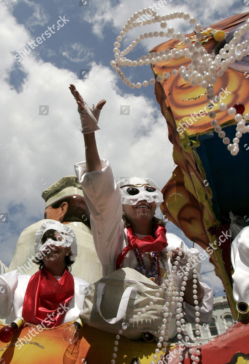 Riders On Float Krewe Iris Parade Editorial Stock Photo - Stock Image ...