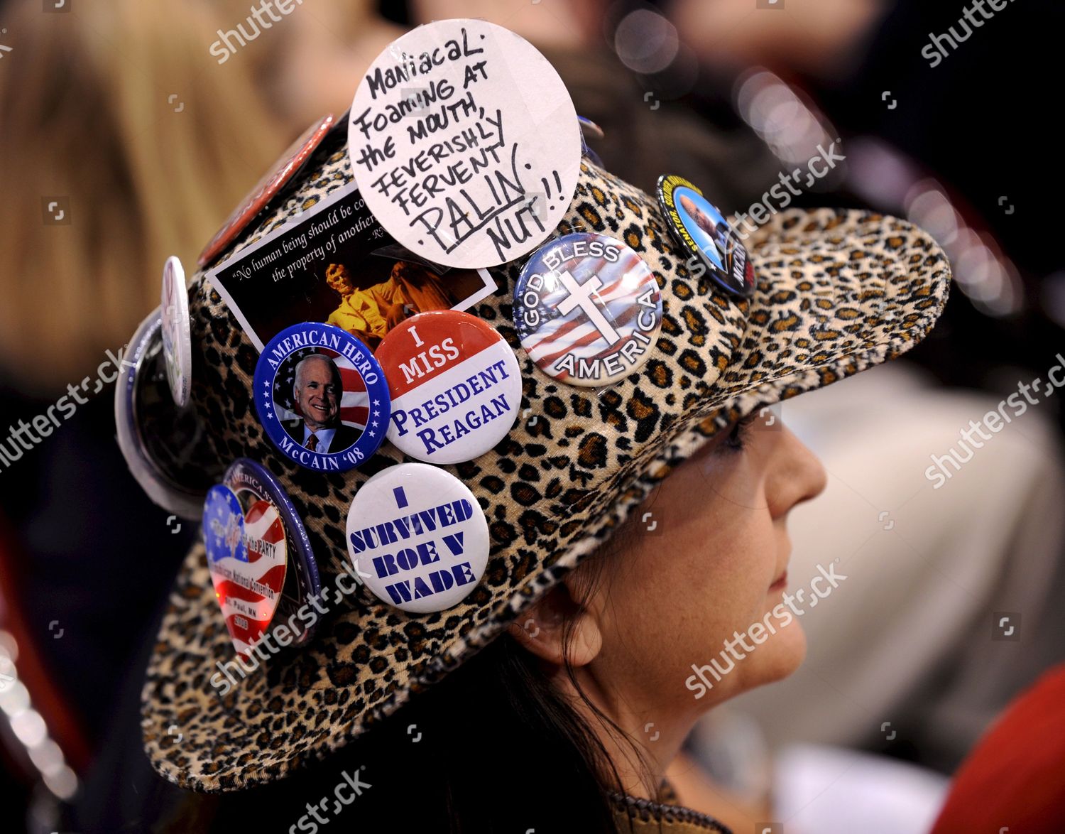 Republican Delegate Wears Hat Pins Supporting Editorial Stock Photo ...