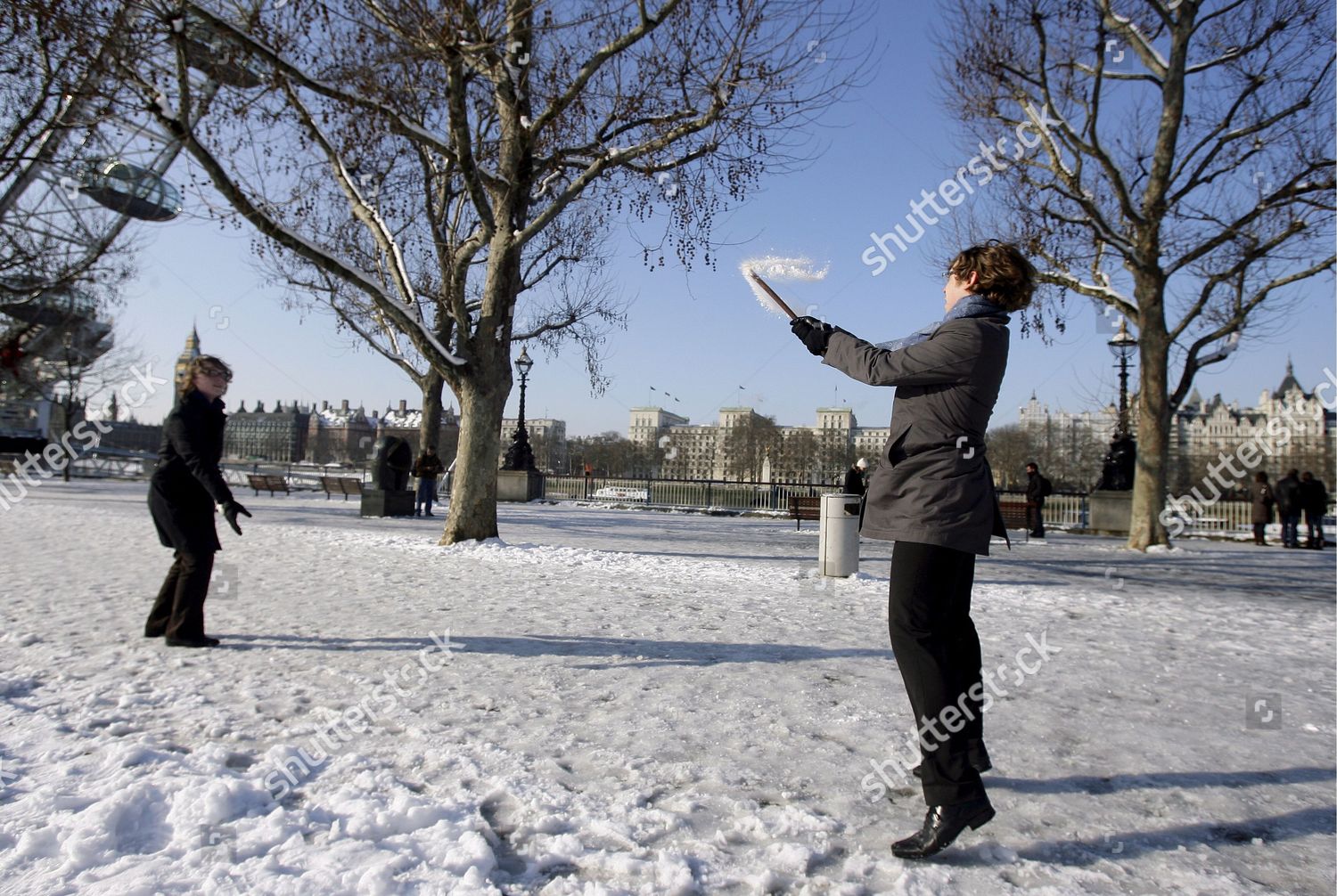 Two Men Play Baseball Snowballs They Editorial Stock Photo - Stock ...
