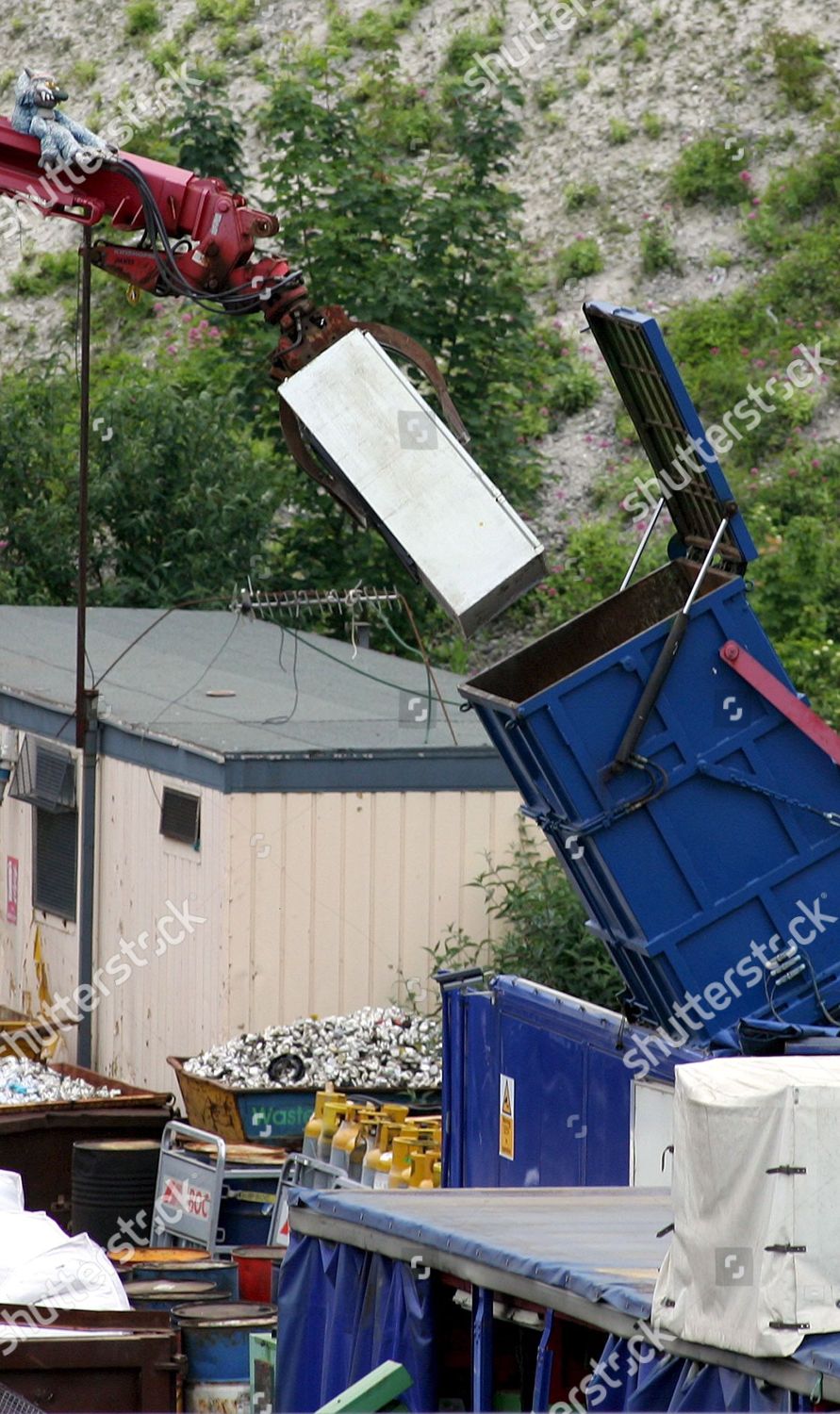 Metal Crushed Recycled Old Refrigerators Being Editorial Stock Photo ...
