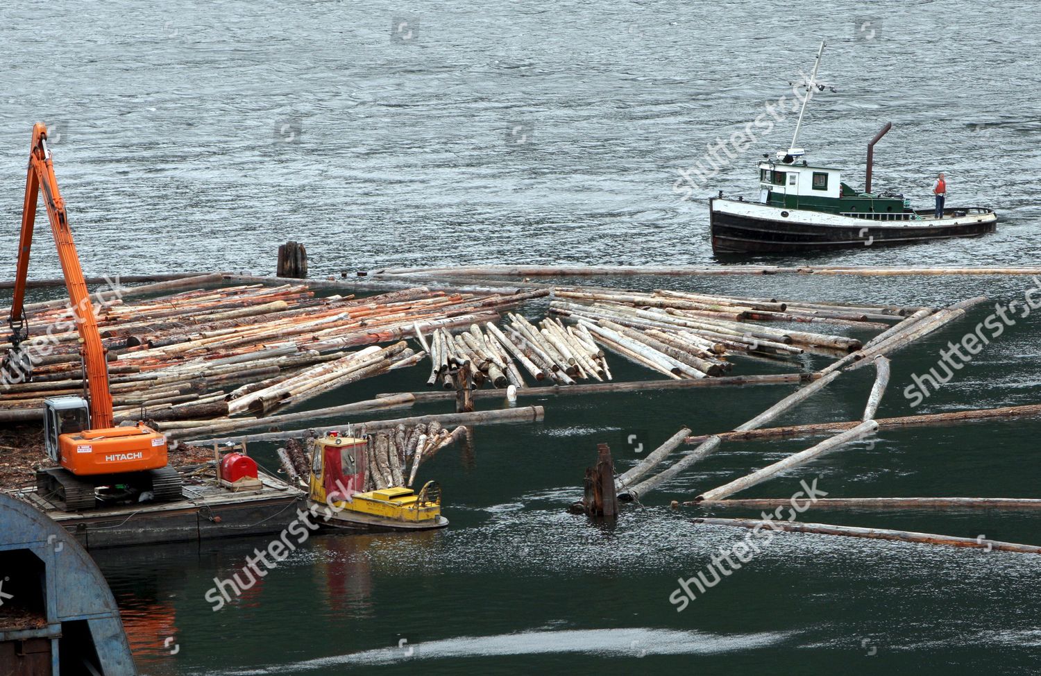 Timber Transported Kept On Water Timber Editorial Stock Photo - Stock ...