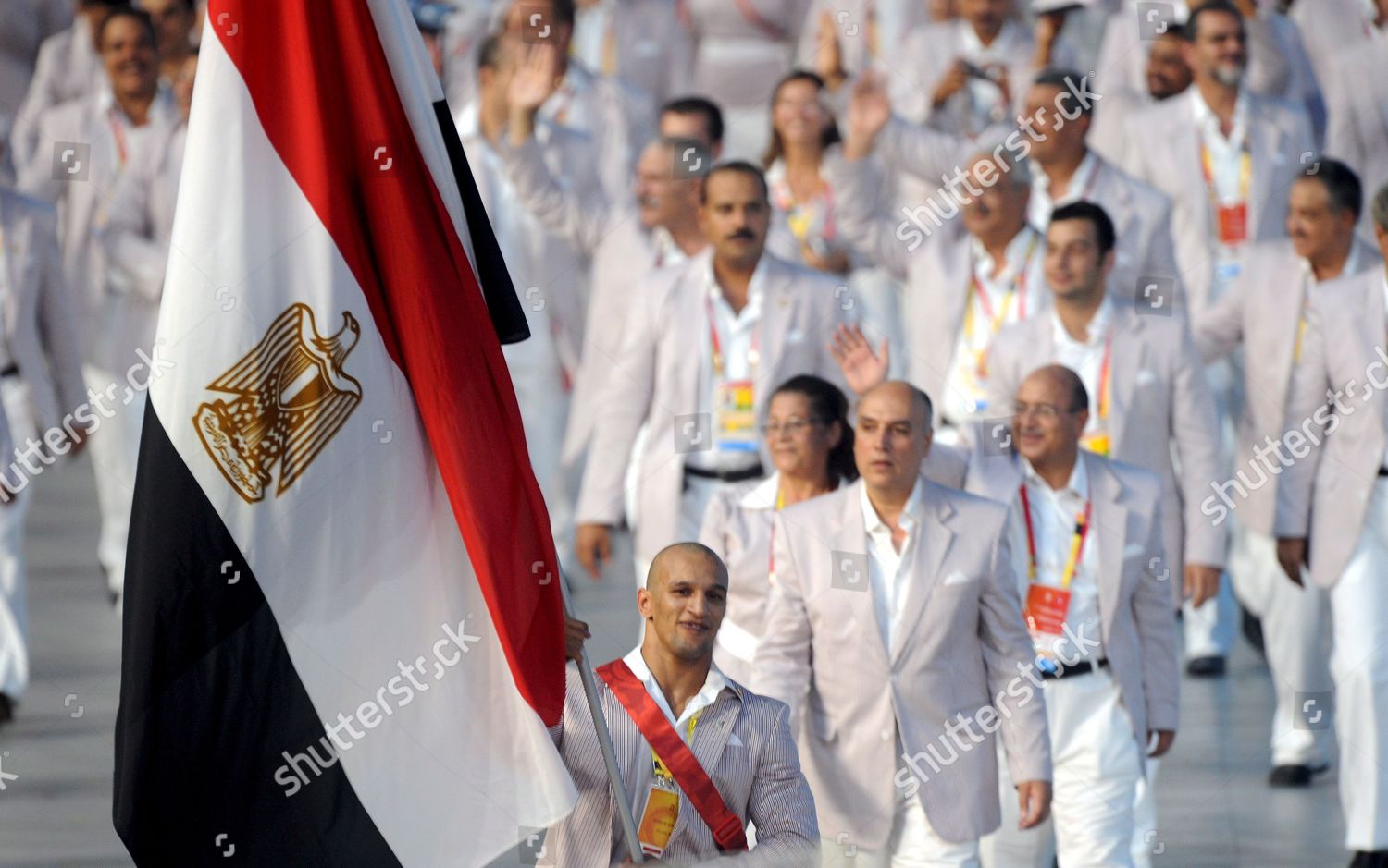 Egyptian Flag Bearer Karam Ibrahim Leads Editorial Stock Photo - Stock ...