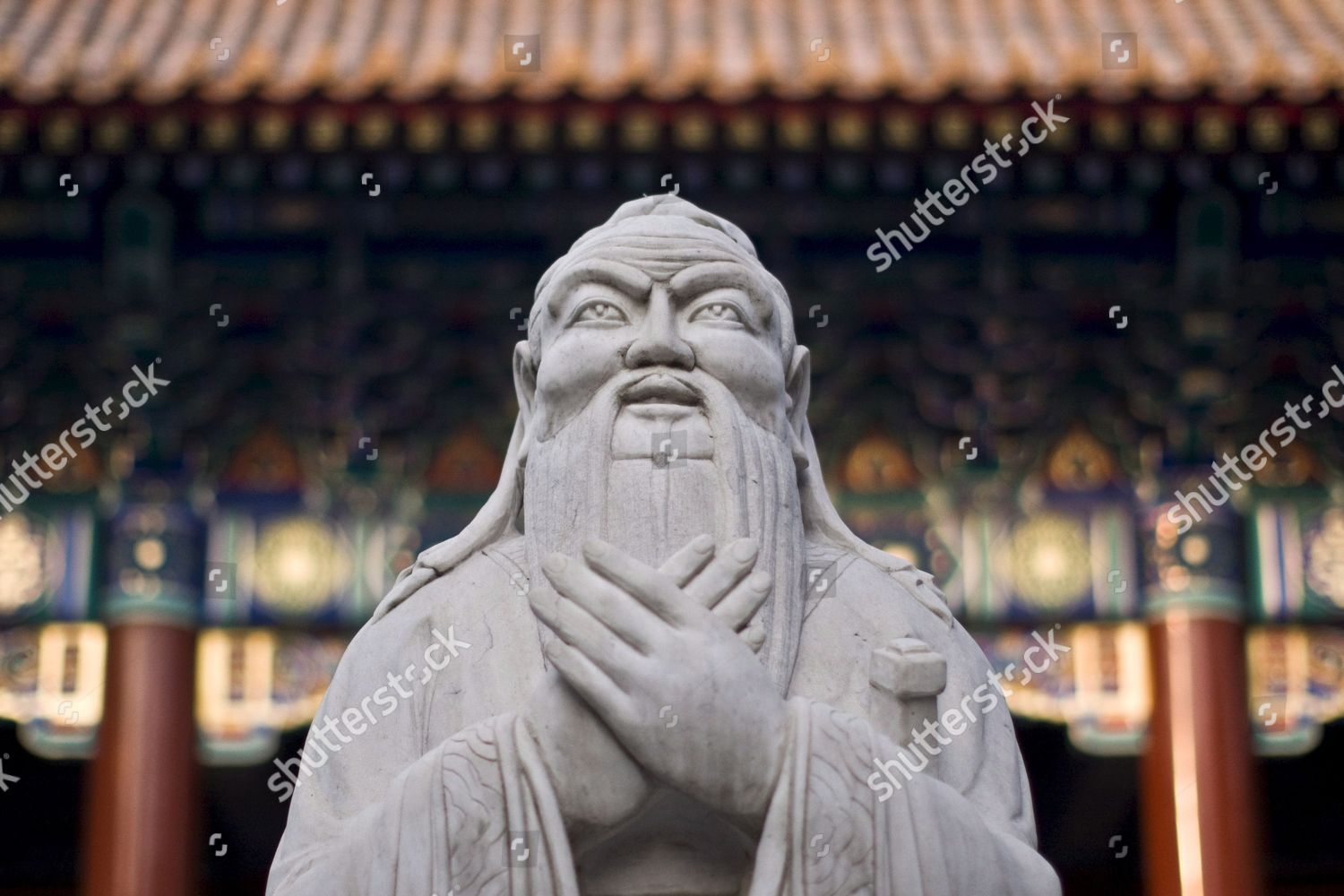 Statue Ancient Chinese Sage Confucius Stands Editorial Stock Photo ...