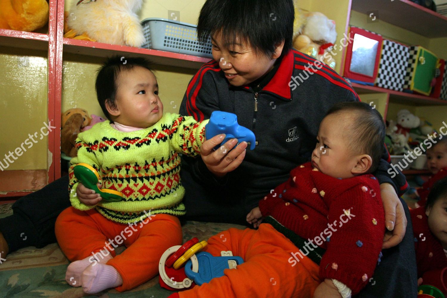 Chinese Orphans That Awaiting Adoption Play Editorial Stock Photo ...