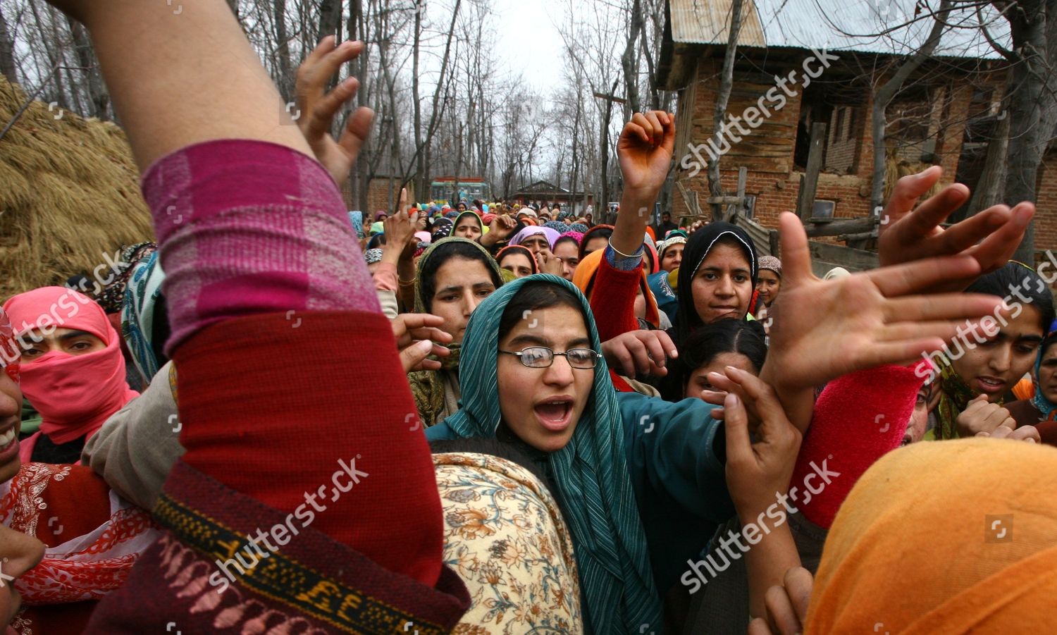 Kashmiri Muslim Villager Women Shout Pro Editorial Stock Photo - Stock ...