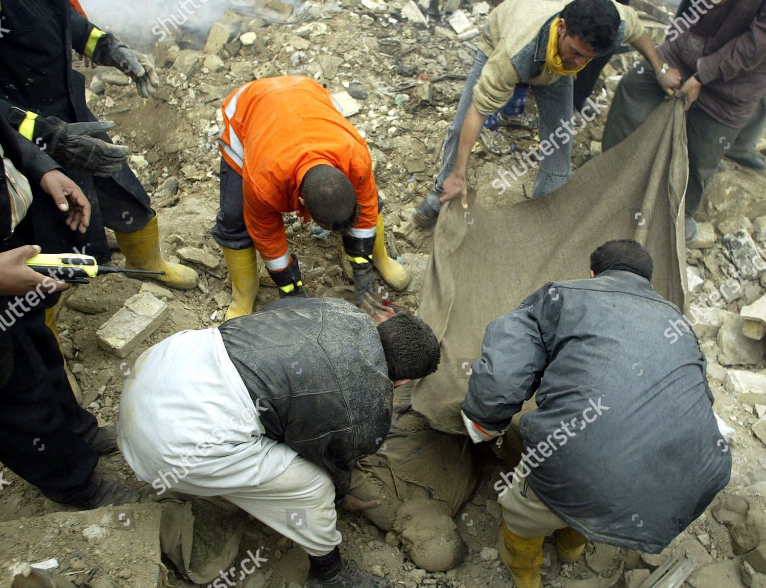 Rescuers Recover Body Rubble Building Baghdads Editorial Stock Photo ...