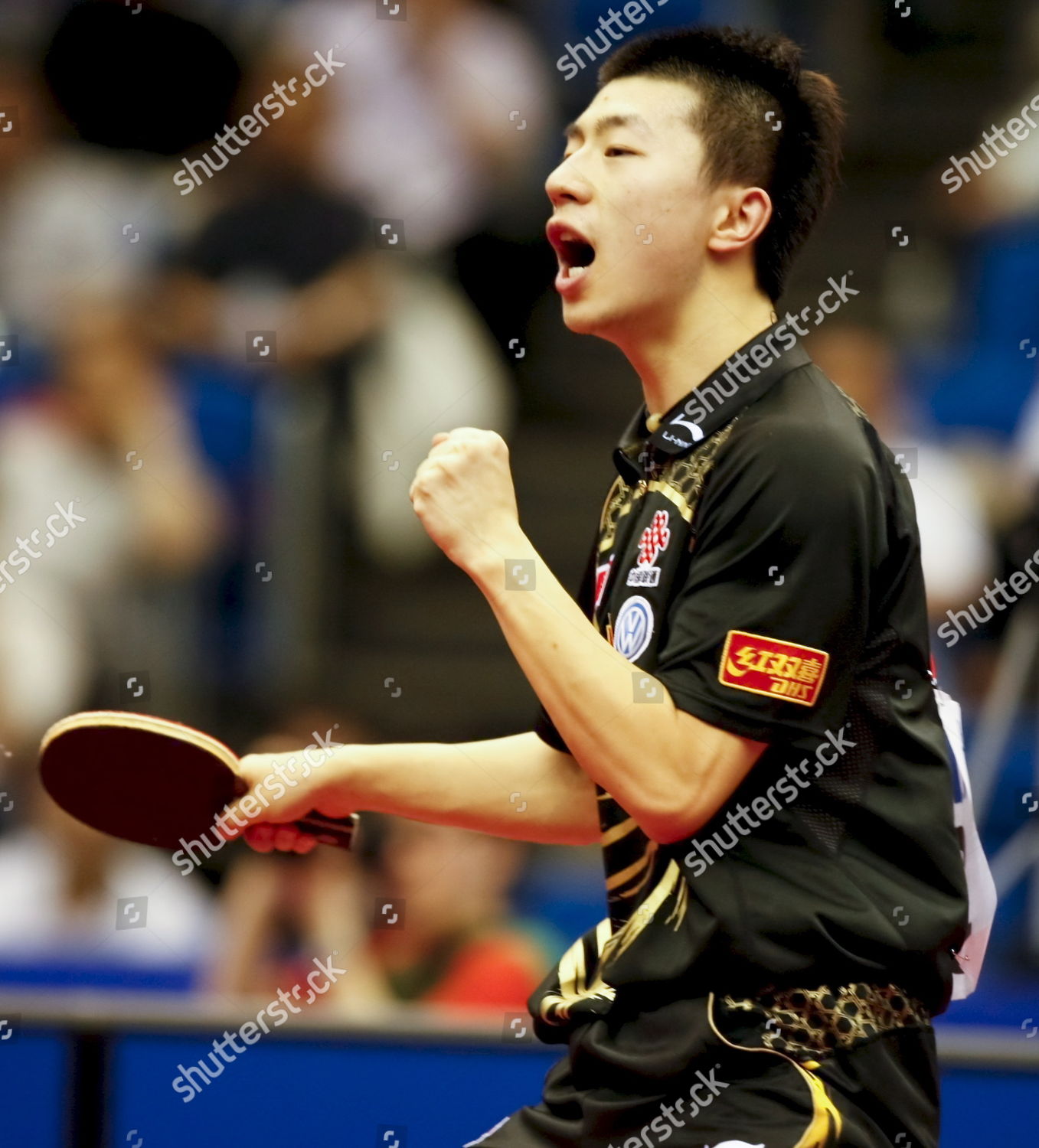 Ma Long China Reacts After Scoring Editorial Stock Photo - Stock Image ...