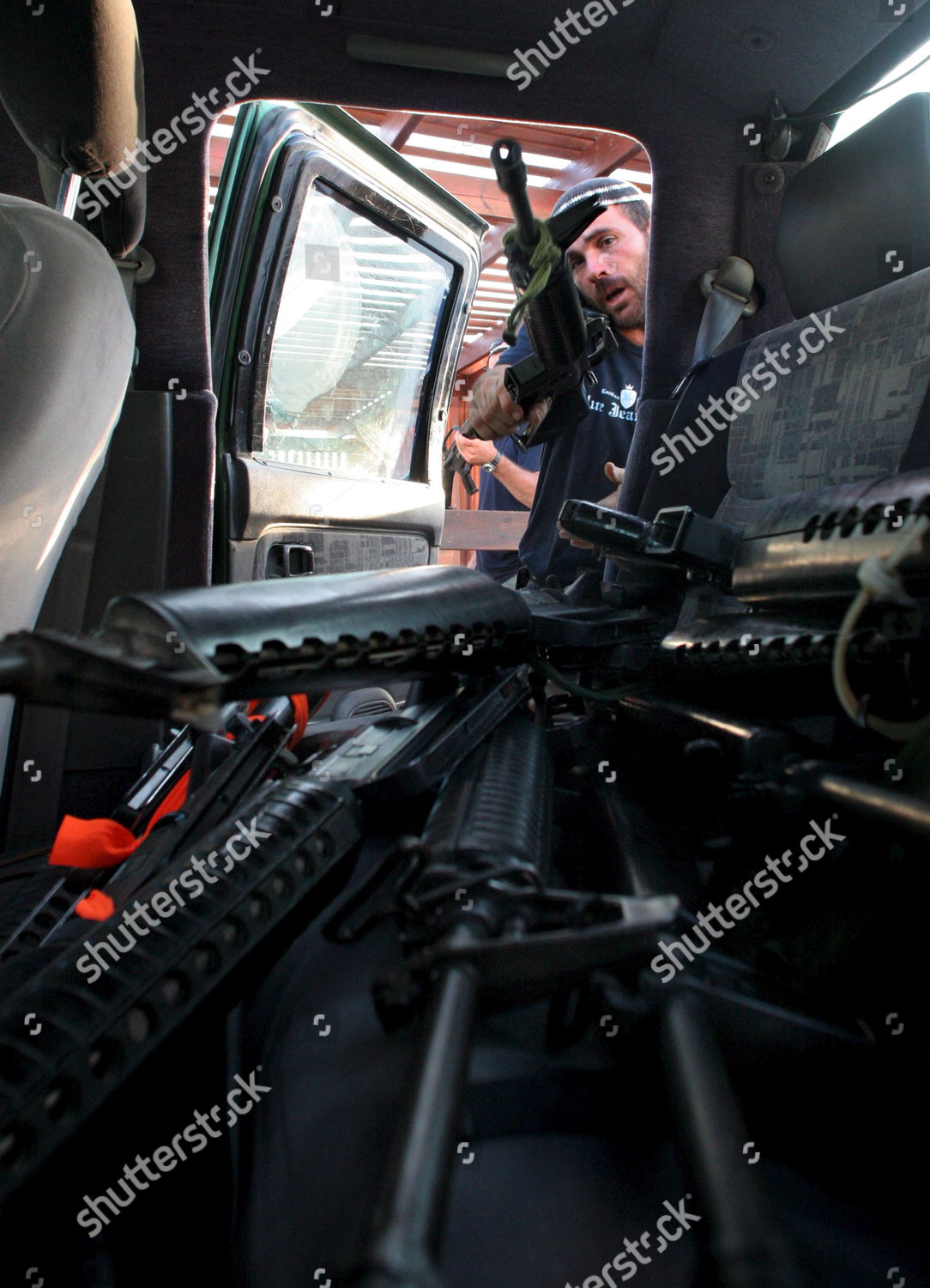 Israeli Security Guard Places M16 Rifles Editorial Stock Photo - Stock ...