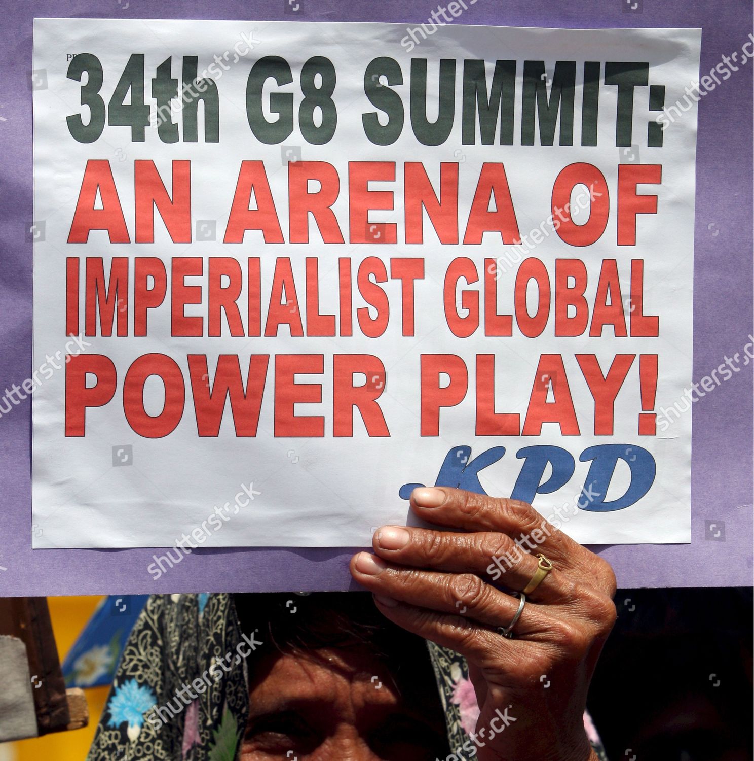 Filipino Protester Holds Placard Protest Rally Editorial Stock Photo ...