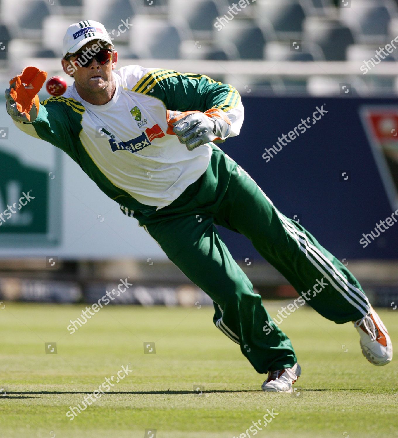 Australian Wicketkeeper Adam Gilchrist Takes Diving Editorial Stock ...