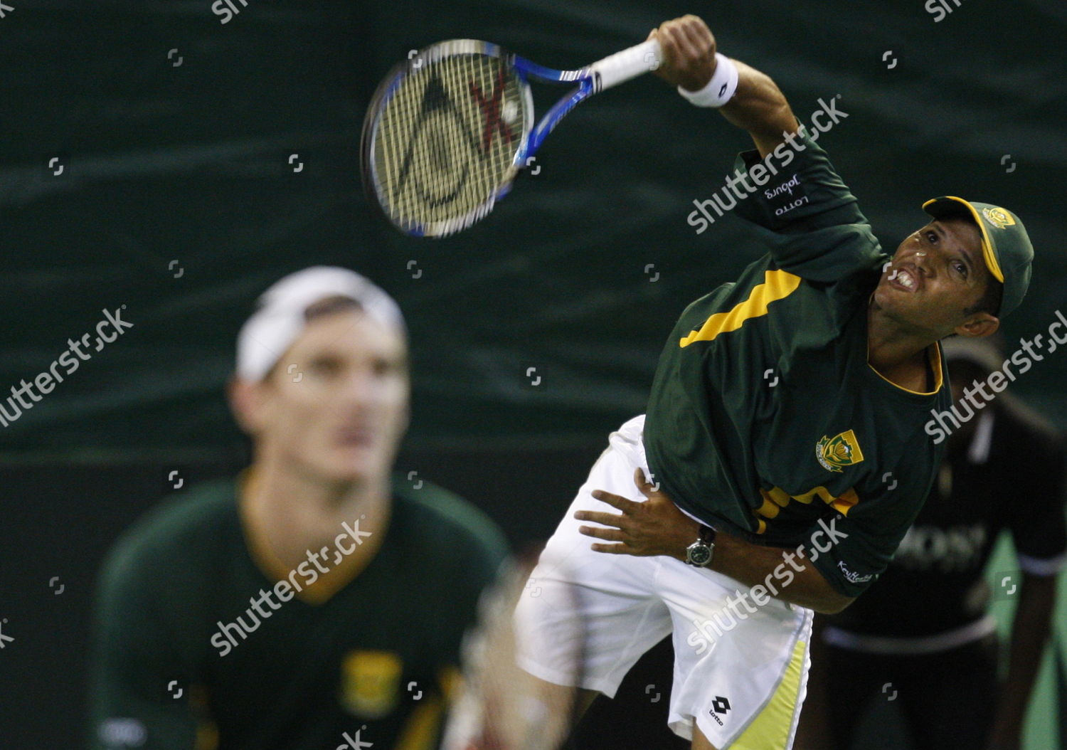 South Africas Jeff Coetzee L Serves Editorial Stock Photo - Stock Image ...