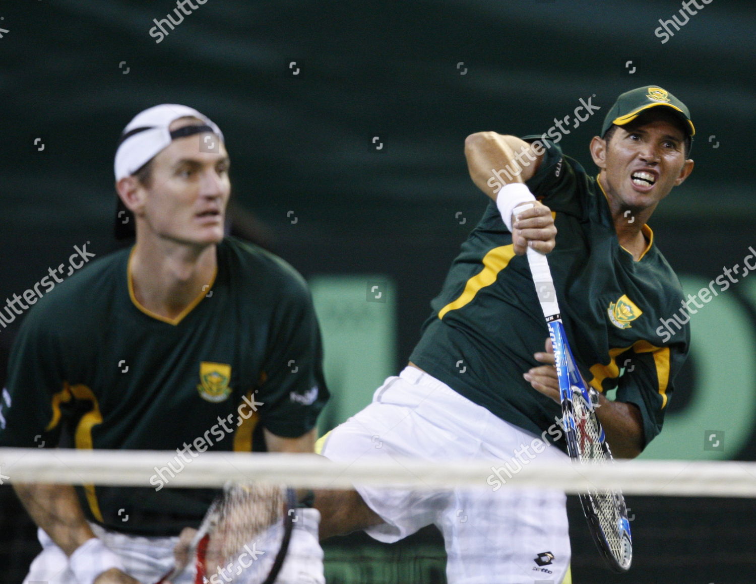 South Africas Jeff Coetzee L Serves Editorial Stock Photo - Stock Image ...