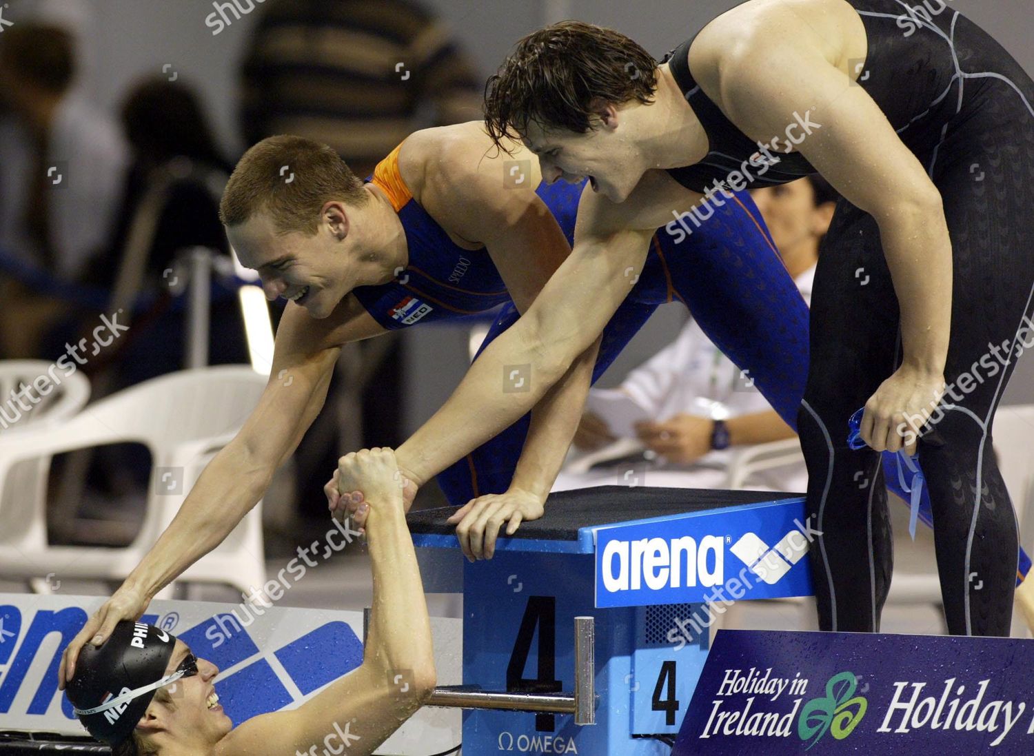 Dutch Swimmers Congratulate Their Teammate Pieter Editorial Stock Photo ...