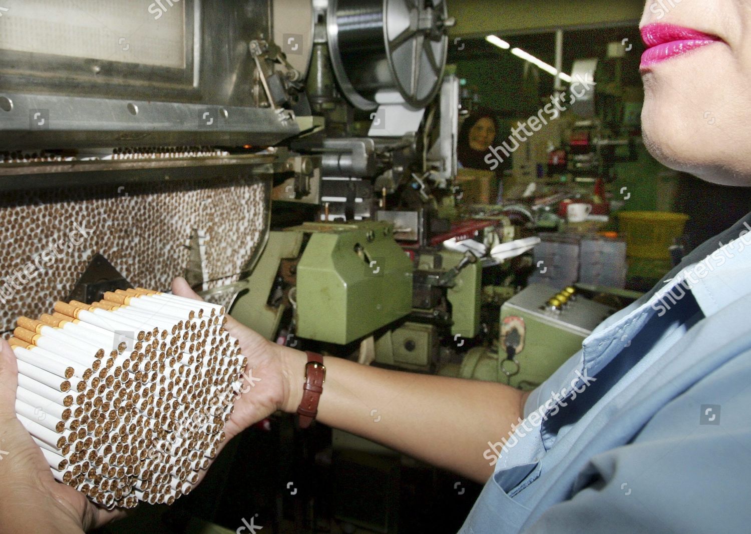 Worker Loads Thai Cigarettes Into Packaging Editorial Stock Photo ...