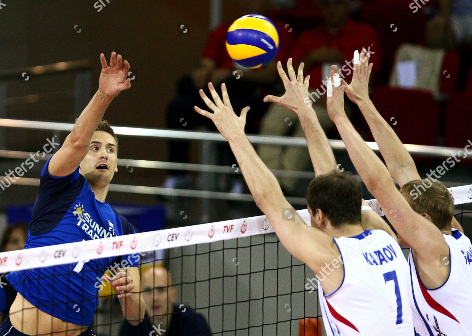 Finalnds Matti Hietanen Spikes Over Block Editorial Stock Photo - Stock ...