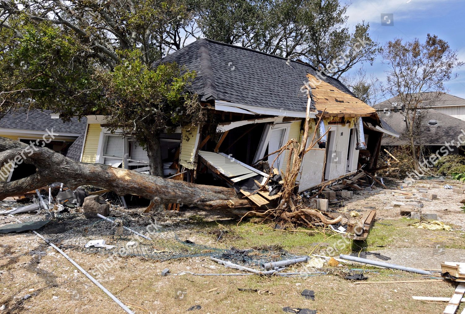 House Washed Off Foundation Along Waterfront Editorial Stock Photo ...