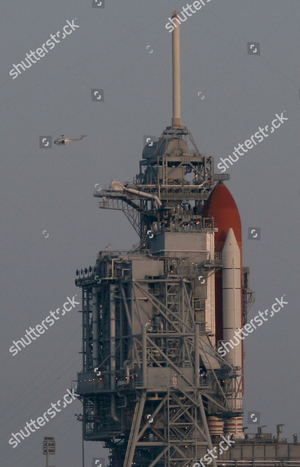 Nasa Security Helicopter Patrol Shuttle Discovery Editorial Stock Photo ...