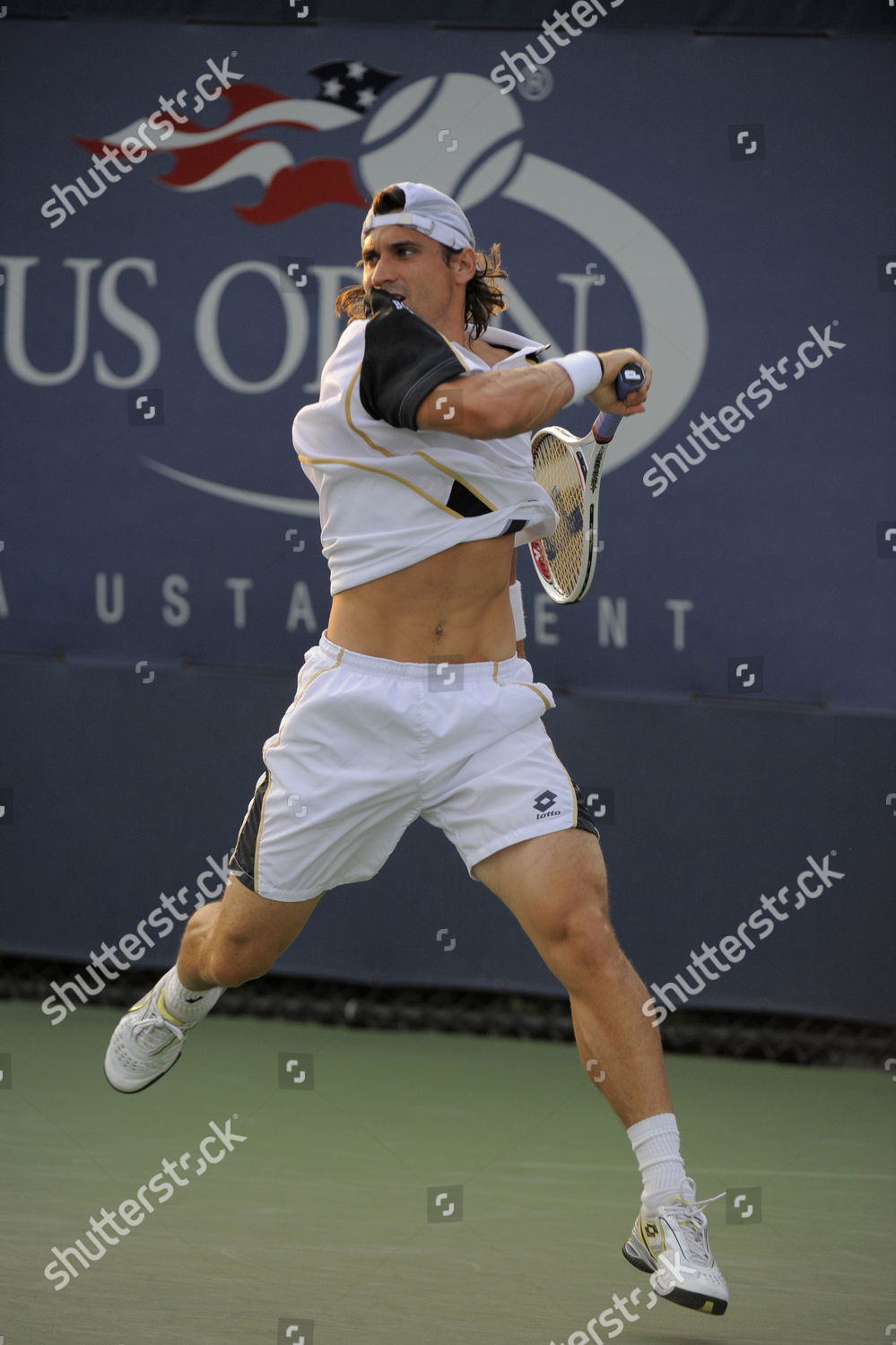 David Ferrer Spain Follows Through Forehand Editorial Stock Photo ...