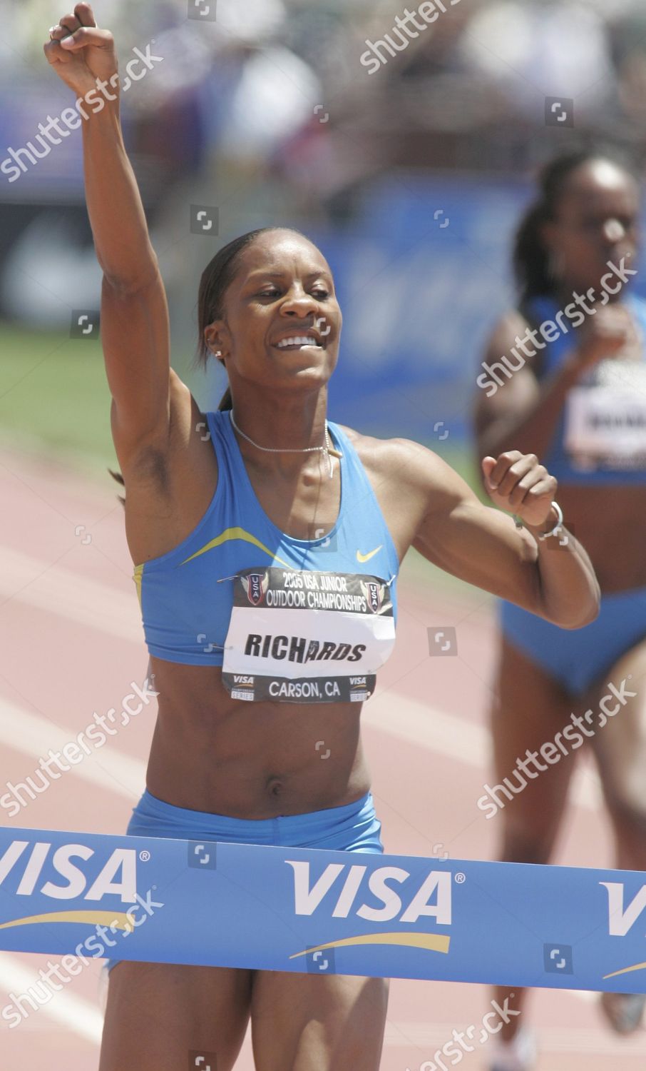 Us Sprinter Sanya Richards Celebrates Winning Editorial Stock Photo ...