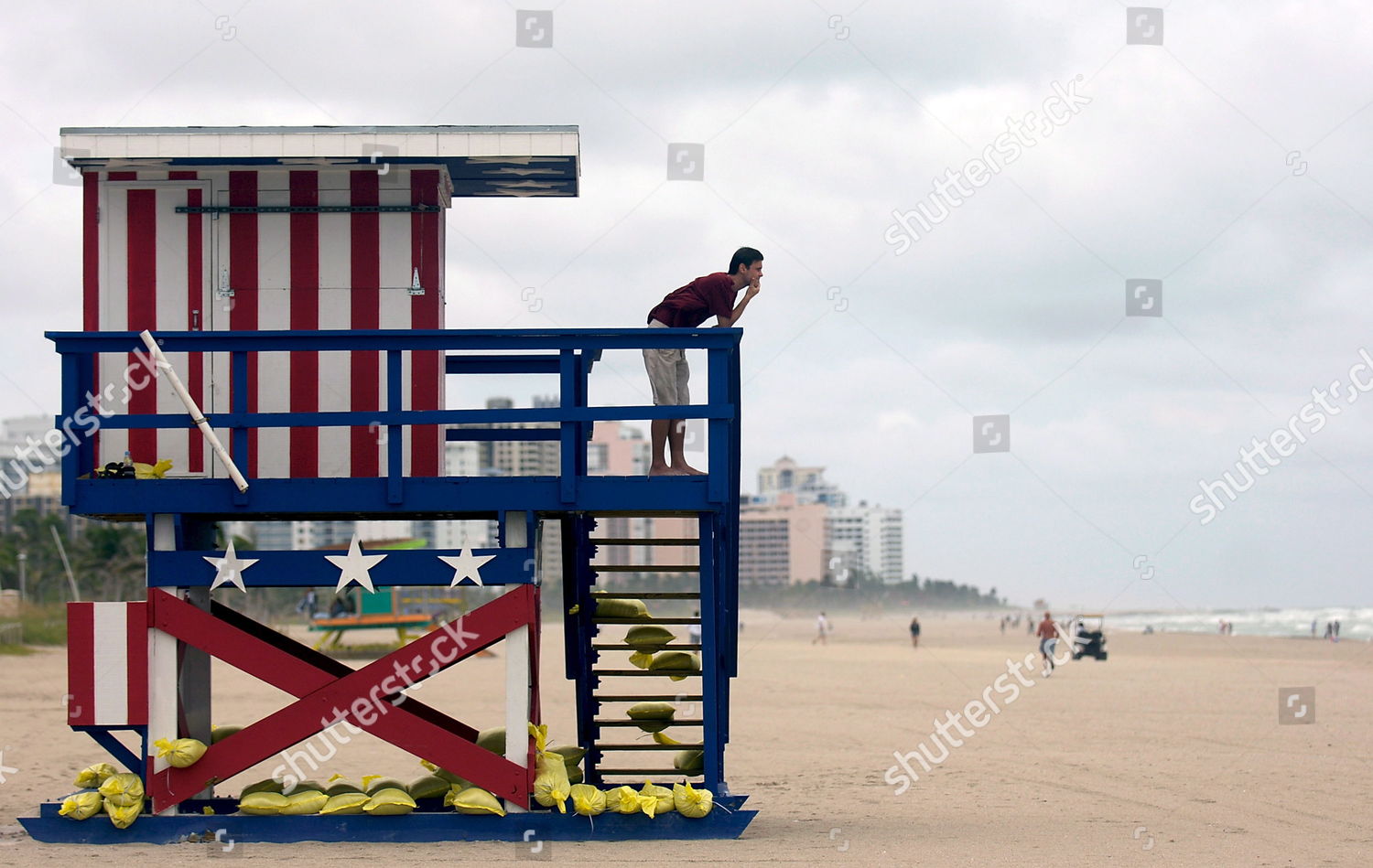 Beach Goer Watches Surf Life Guard Editorial Stock Photo - Stock Image ...