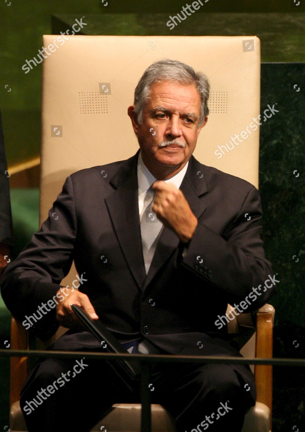 Guatemala President Oscar Berger Perdomo Sits Editorial Stock Photo ...