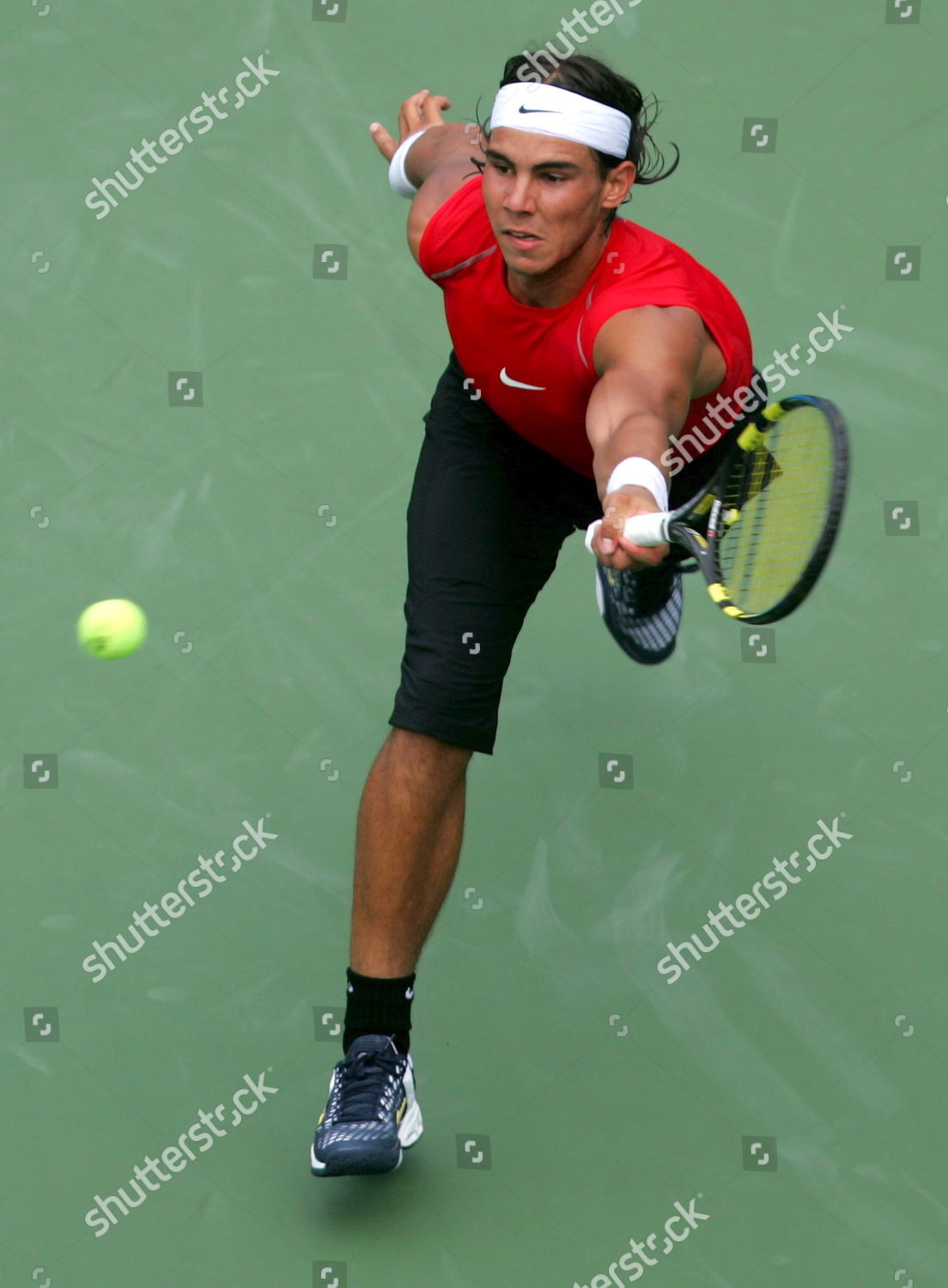 Rafael Nadal Spain Hits Forehand Return Editorial Stock Photo - Stock ...