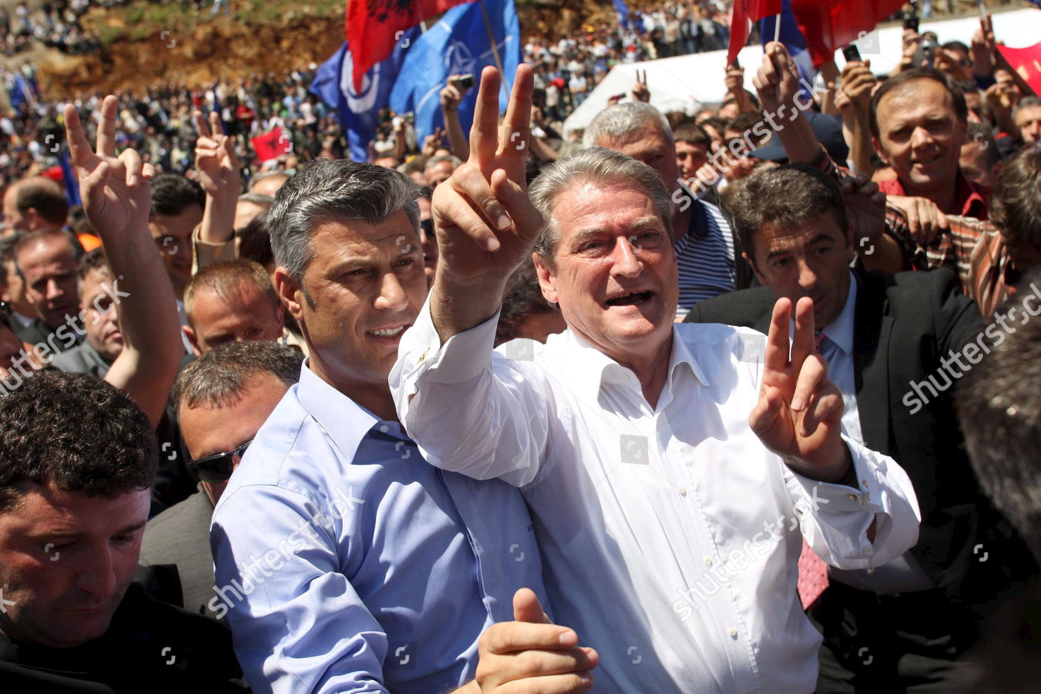 Albanian Prime Minister Sali Berisha R Editorial Stock Photo - Stock ...