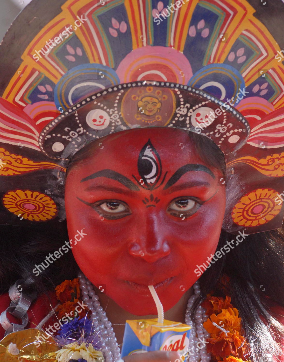 Young Newari Girls Painting Different Color Editorial Stock Photo ...