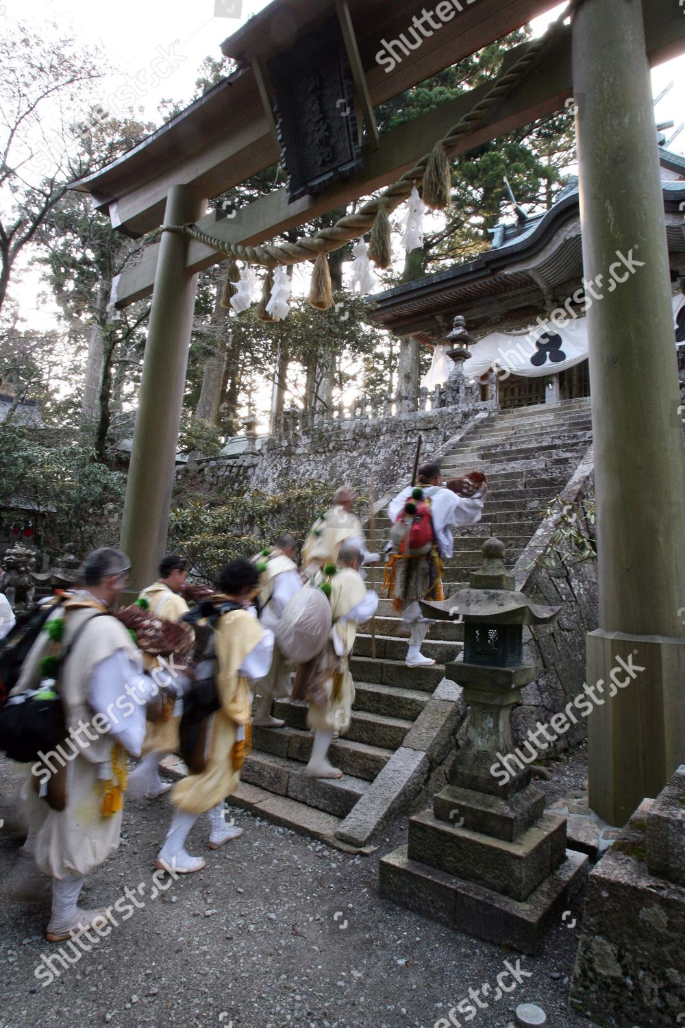 Japanese Yamabushi Mountain Ascetics Climb Steps Editorial Stock Photo ...