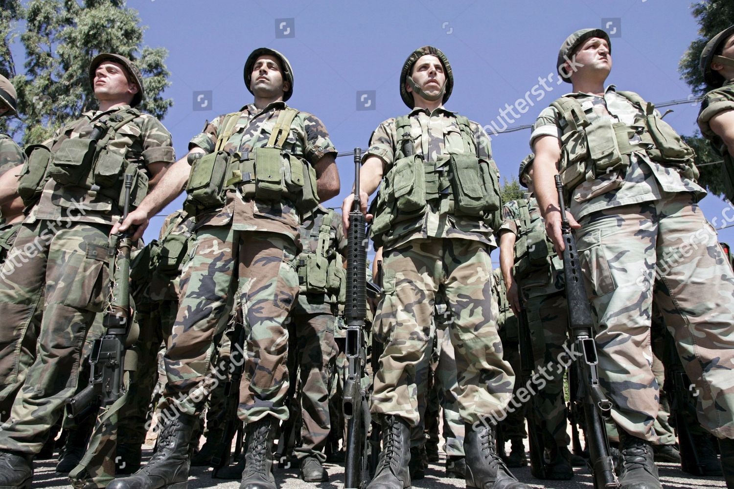 Lebanese Army Soldiers Stand Attention They Editorial Stock Photo ...