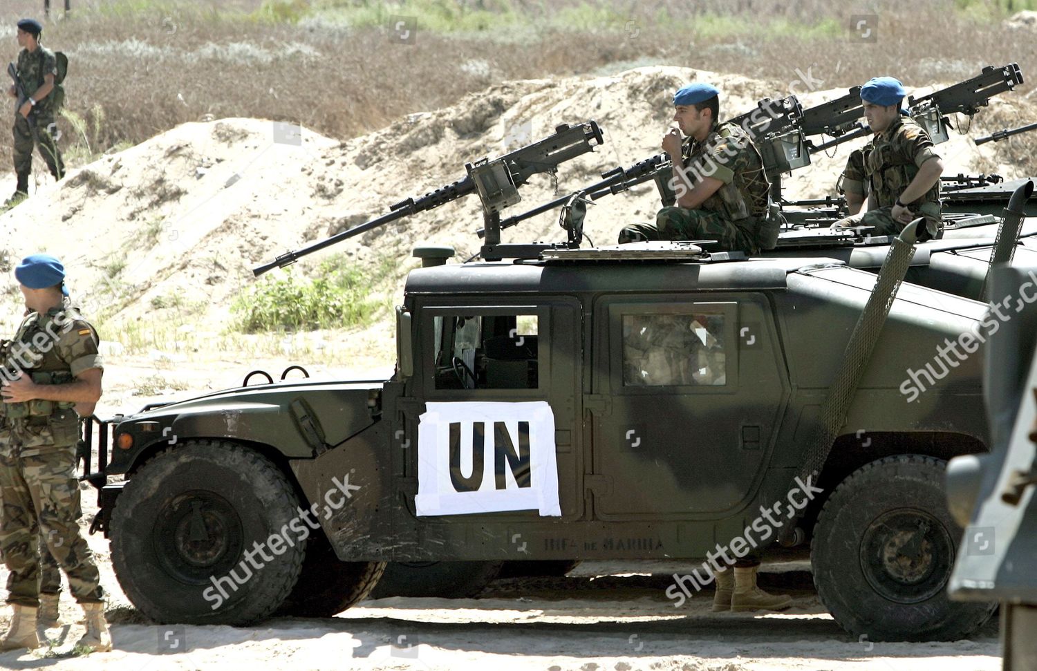 Spanish Un Soldiers On Their Humvee Editorial Stock Photo - Stock Image ...