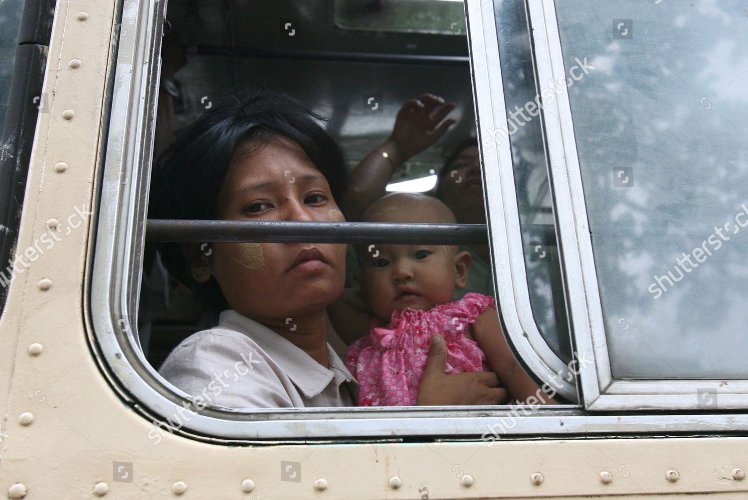 Burmese Woman Her Baby On Bus Editorial Stock Photo - Stock Image ...