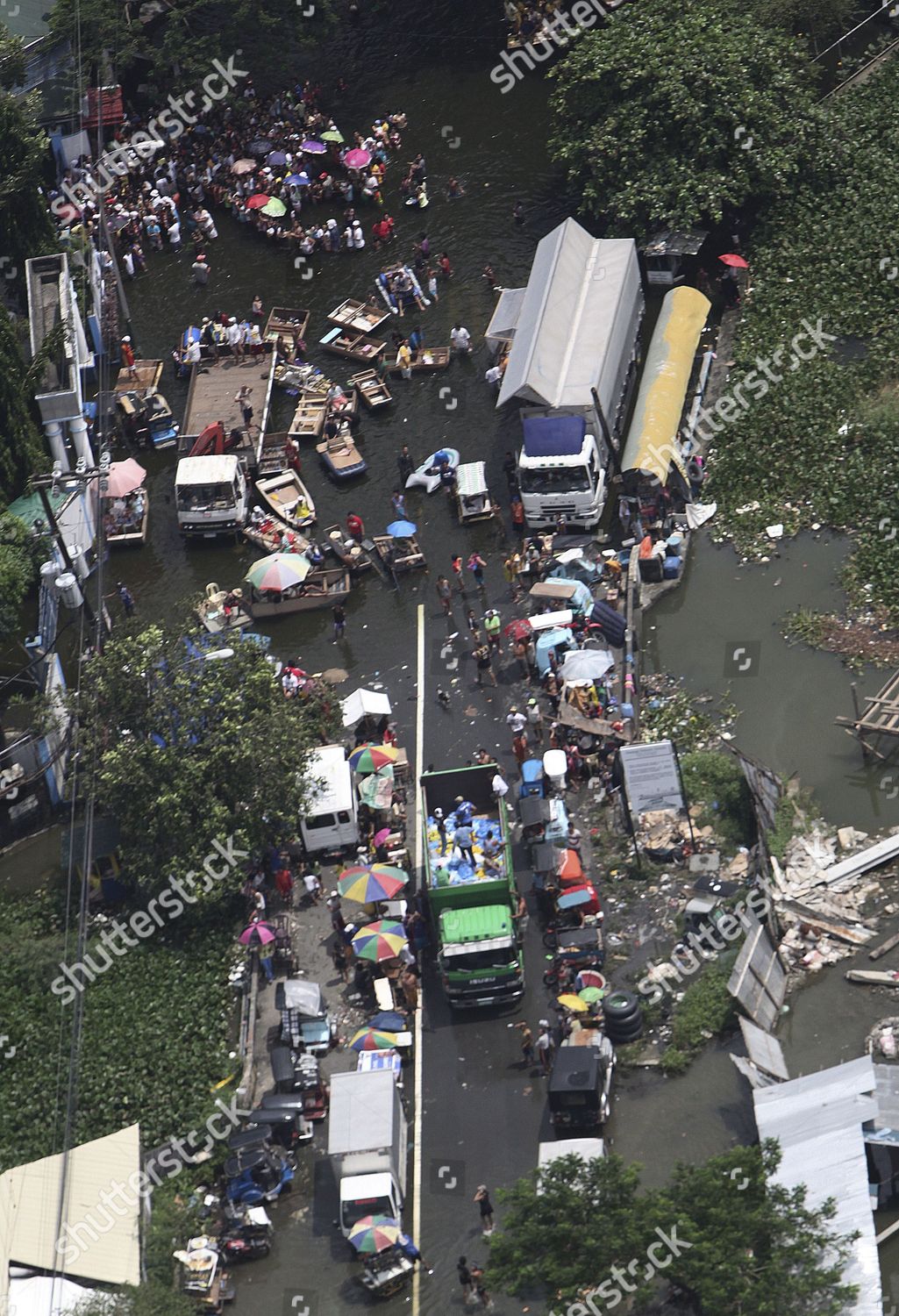 Aerial View Flood Affected Areas Pasig Editorial Stock Photo - Stock ...