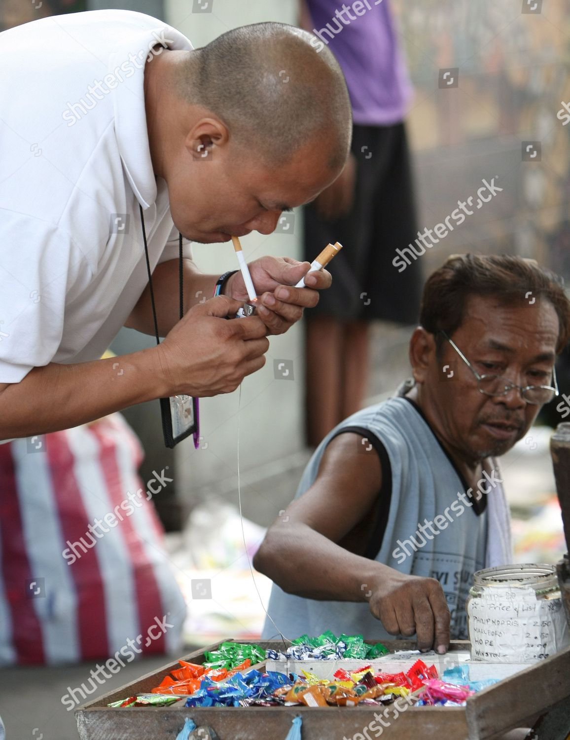 Filipino Lights Cigarette Bought Street Vendor Editorial Stock Photo ...