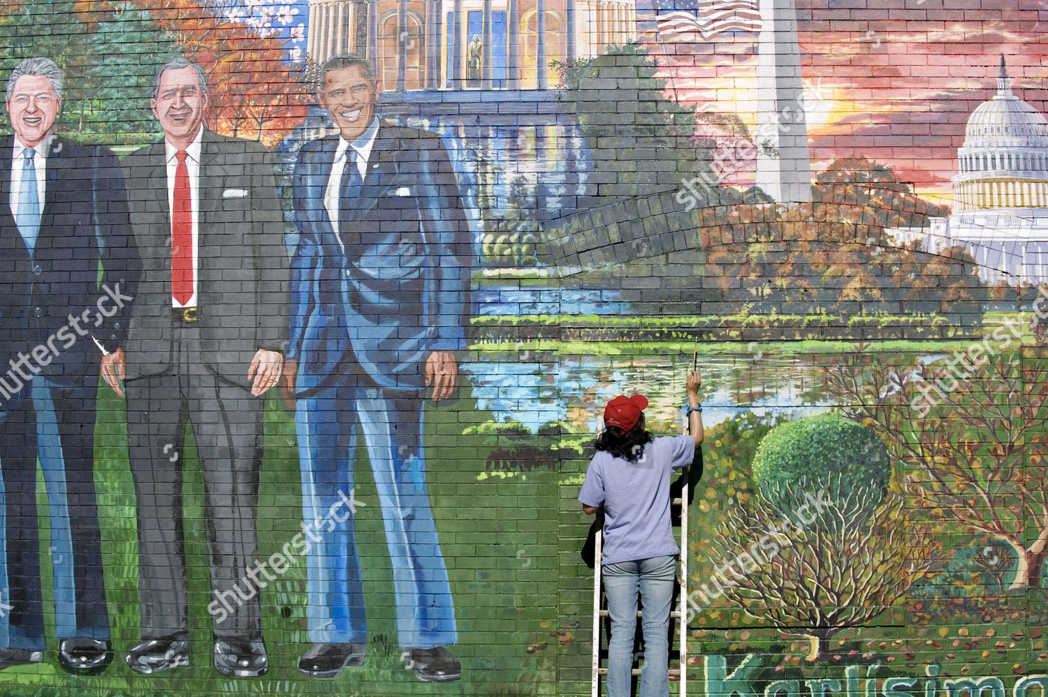 Mural Artist Karla Rodas Puts Finishing Editorial Stock Photo - Stock ...