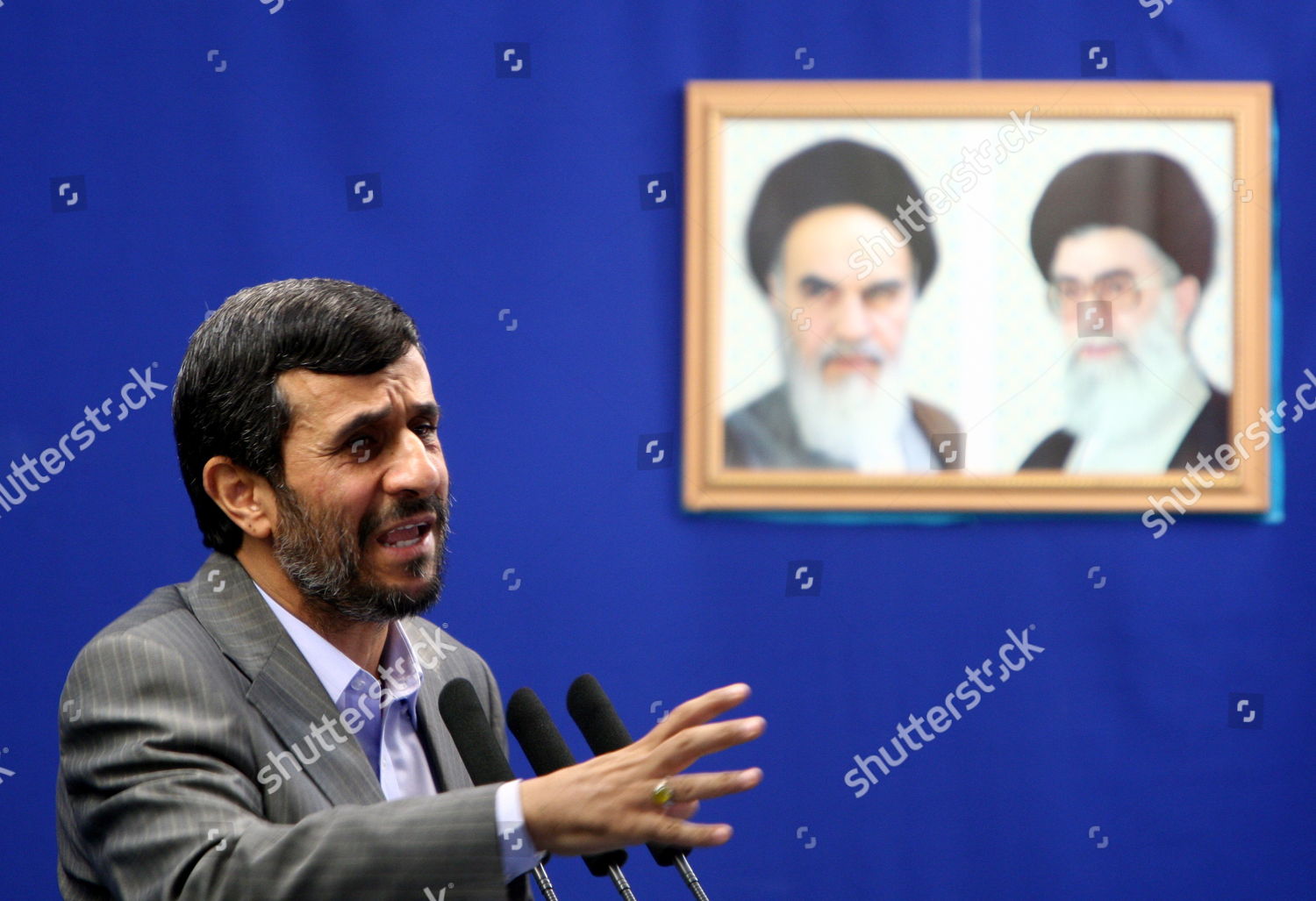 Iranian President Mahmoud Ahmadinejad Speaks Friday Editorial Stock ...