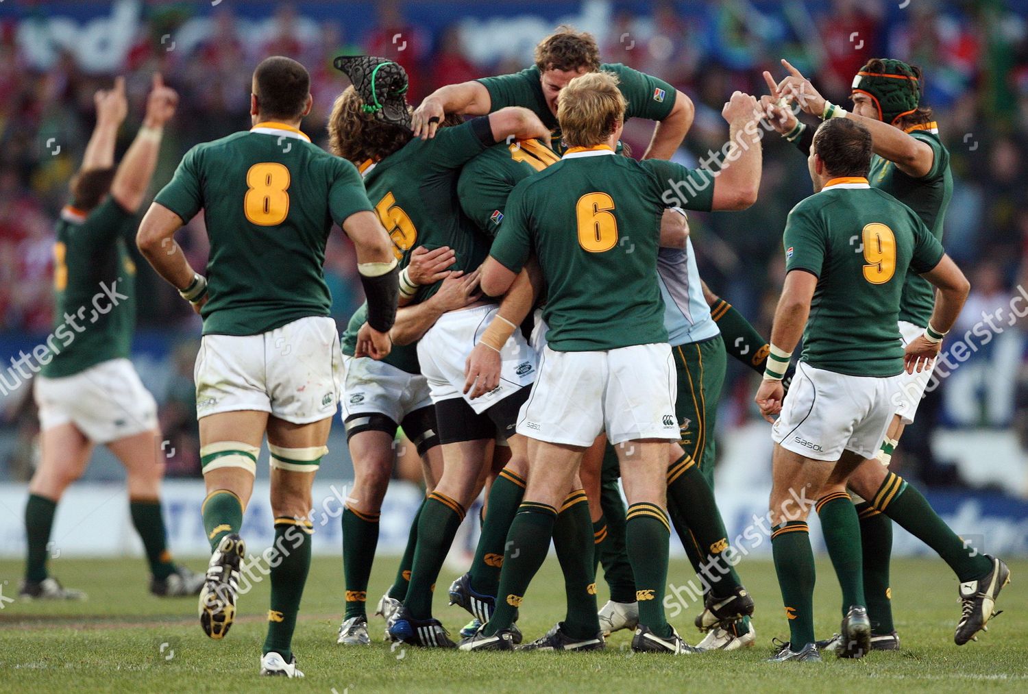 Springbok Rugby Team South Africa Celebrate Editorial Stock Photo ...