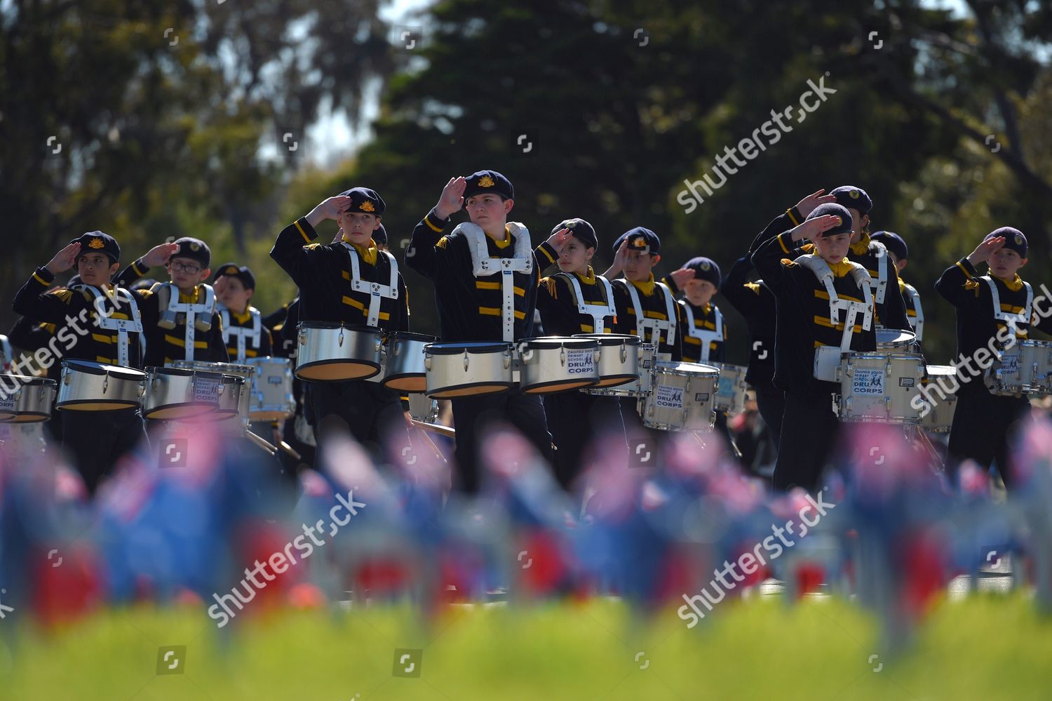 Childrens Marching Band Salutes They Pass Editorial Stock Photo - Stock ...