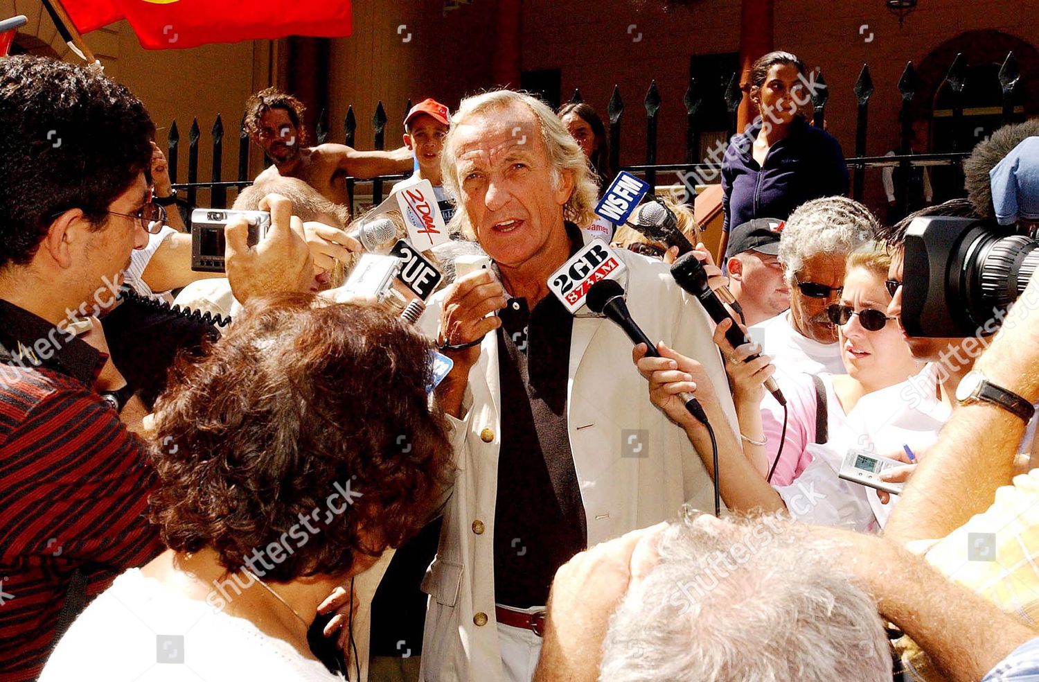 Australian Journalist John Pilger Speaking Outside Editorial Stock ...
