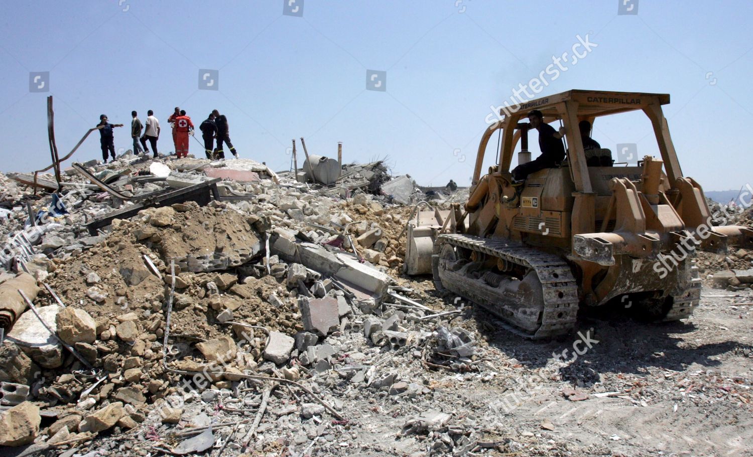 Lebanese Civil Defence Members Stand Amongst Editorial Stock Photo ...