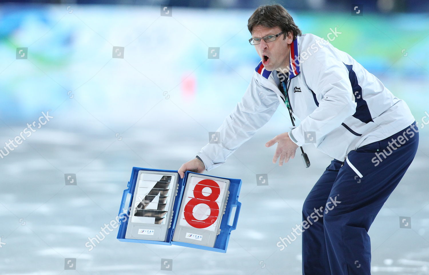Coach Norway During Speed Skating Training Editorial Stock Photo ...